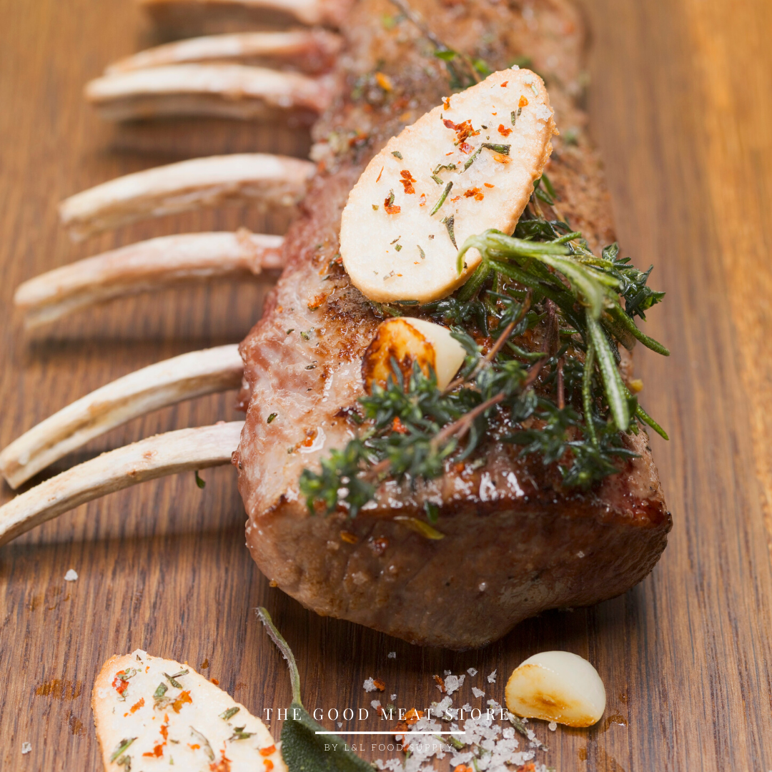 Frozen NZ Lamb Rack (French Cut Cap Off) ~1.1kg (for 2 racks ...